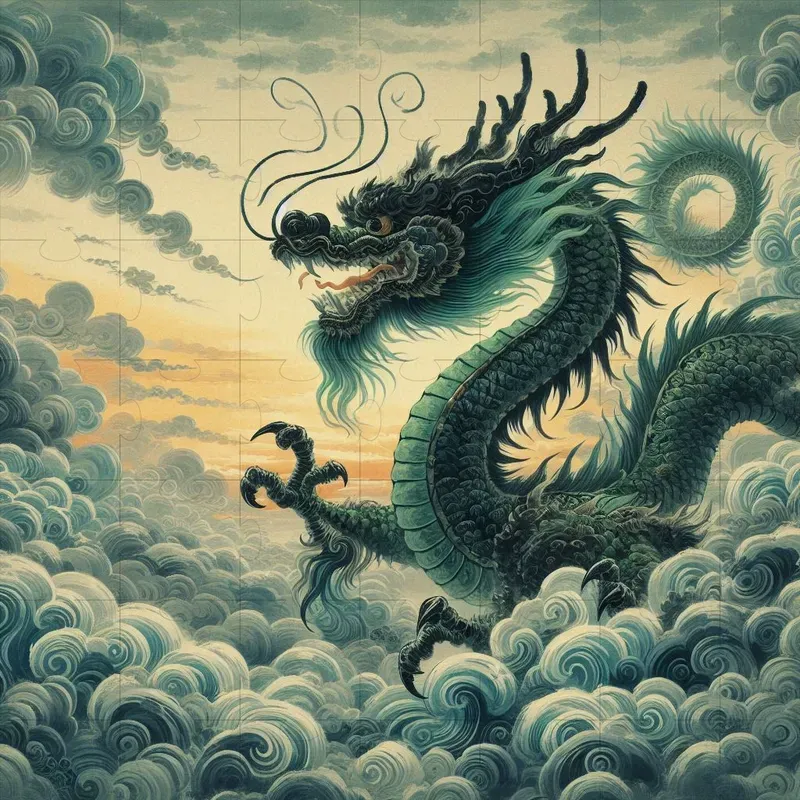 Ink Dragon Dances DALL·E Prompt | PromptBase