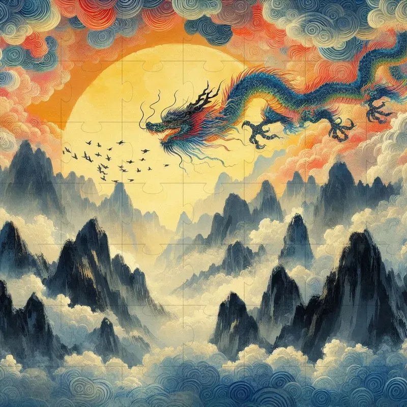 Ink Dragon Dances DALL·E Prompt | PromptBase