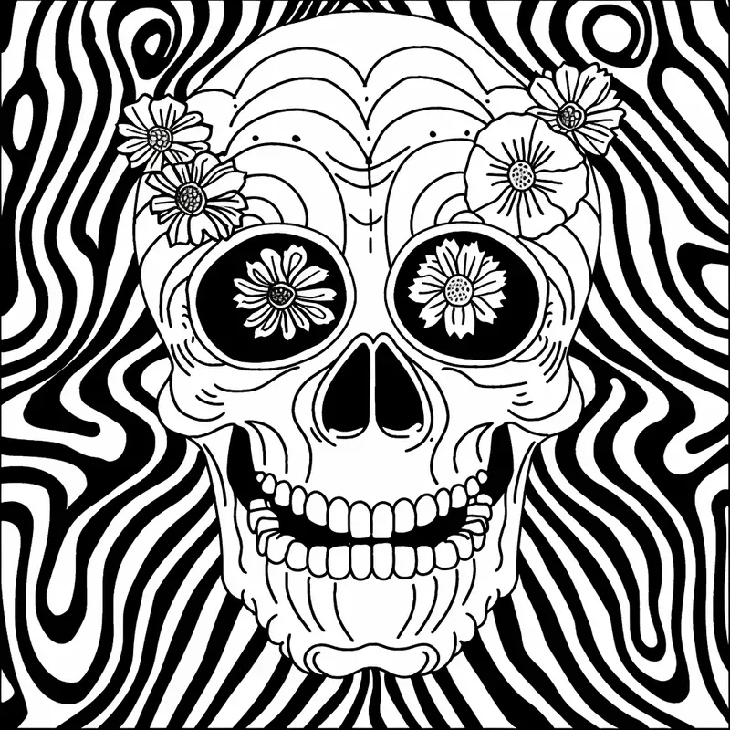 Trippy Coloring Pages For Teens And Adults Midjourney Prompt | PromptBase