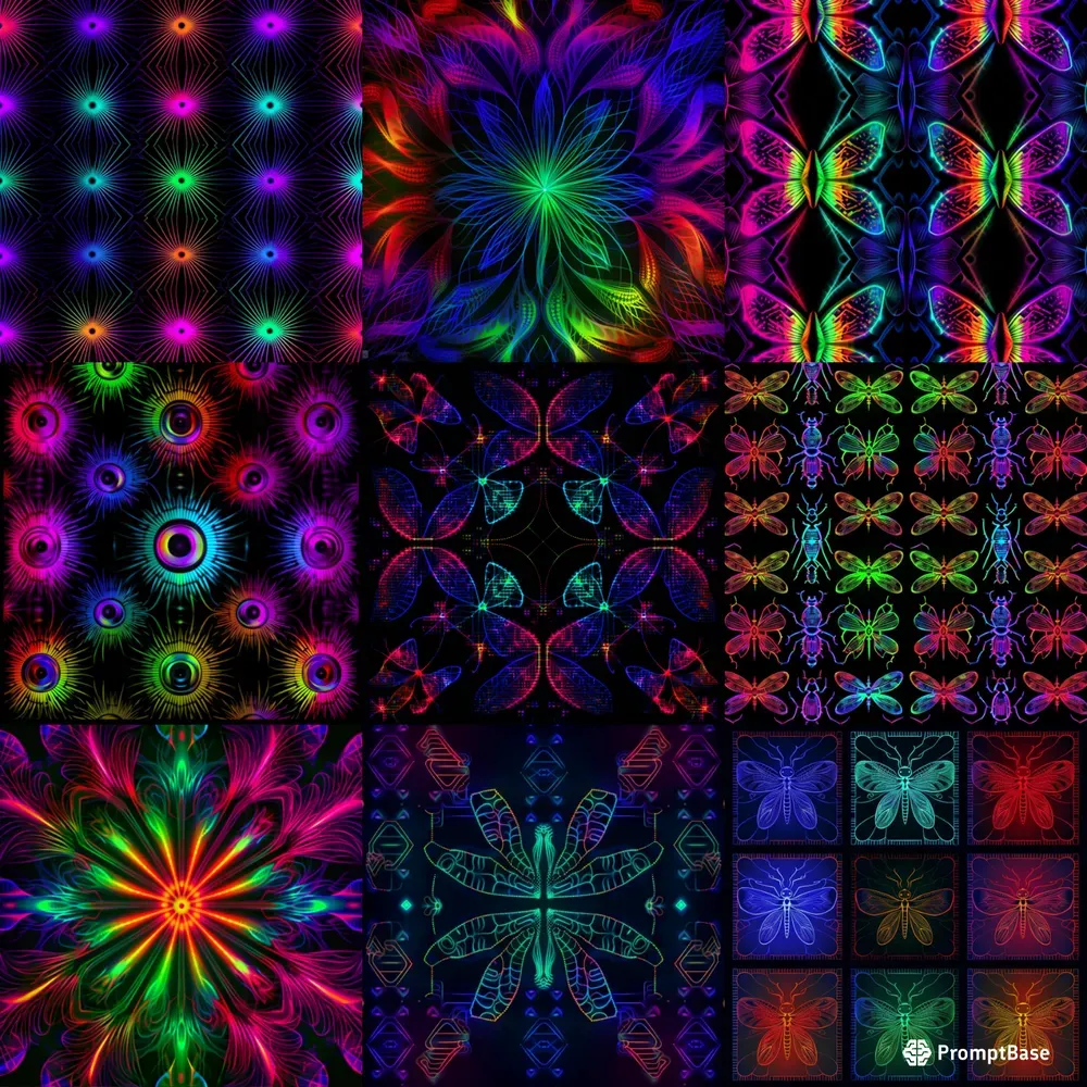 Neon Patterns Midjourney Prompt | PromptBase