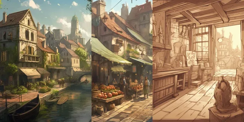 Medieval City Concept Art Underwater City | Warriors Cats Clan Role