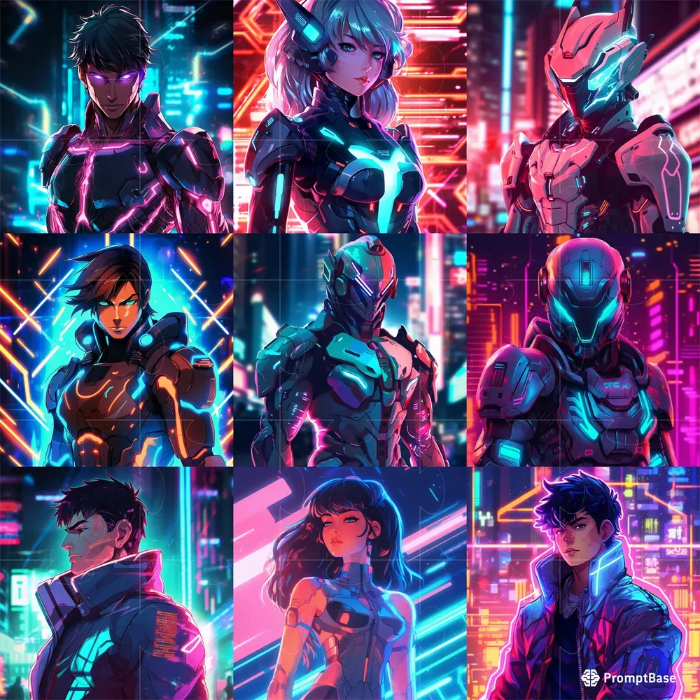 Glowing Future Character Style Midjourney Prompt | PromptBase