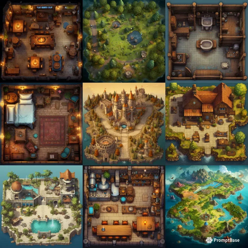 Dungeon And Dragons Style Maps Midjourney Prompt | PromptBase