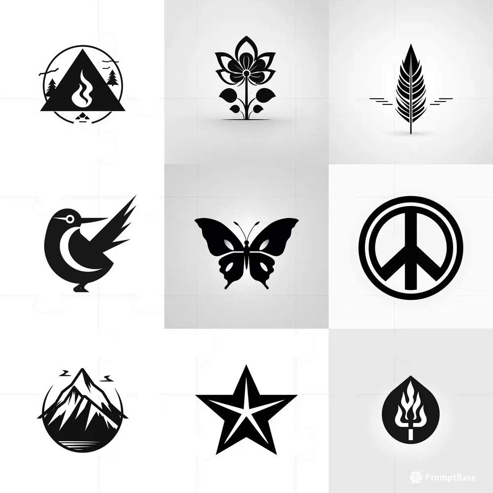 Minimalist-style Logo And Icon Designs Midjourney Prompt | PromptBase