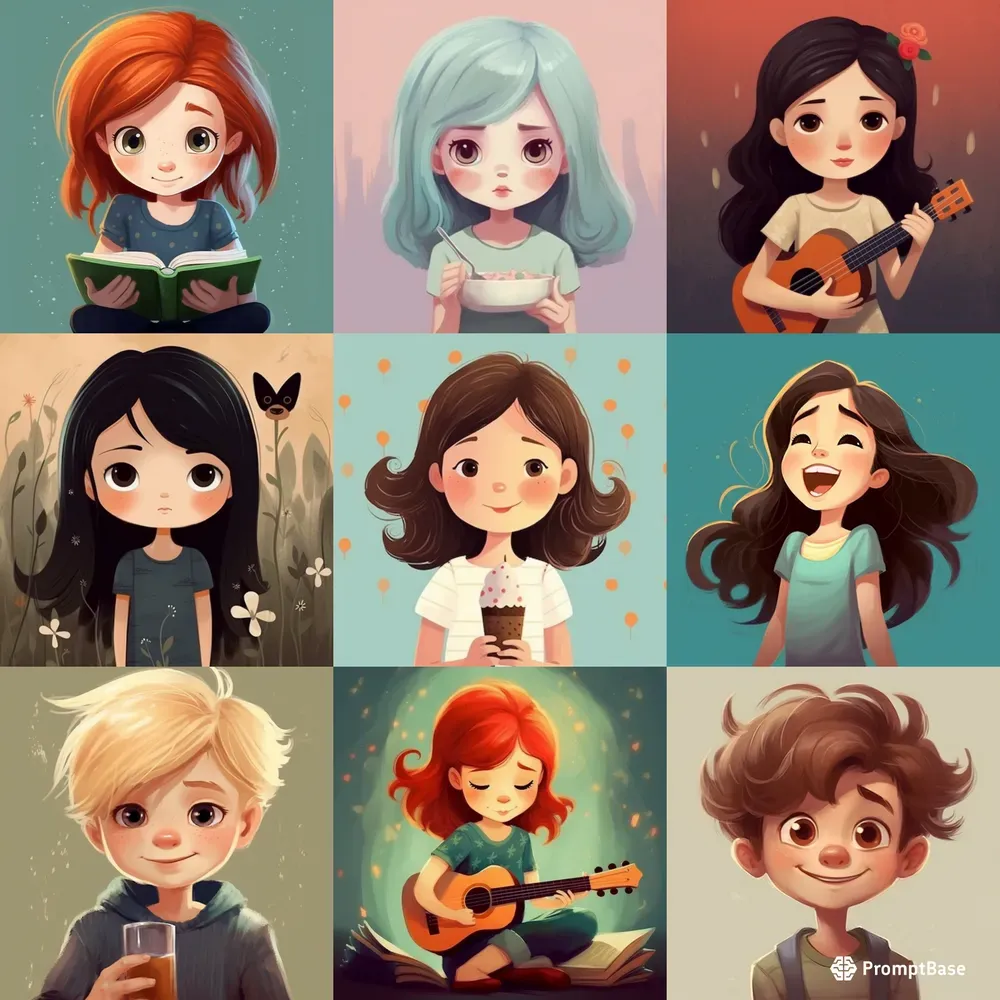 Childrens Book Characters Illustrations Midjourney Prompt | PromptBase