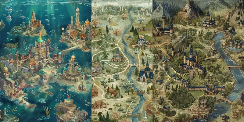 Fantasy World Maps Midjourney Prompt | PromptBase
