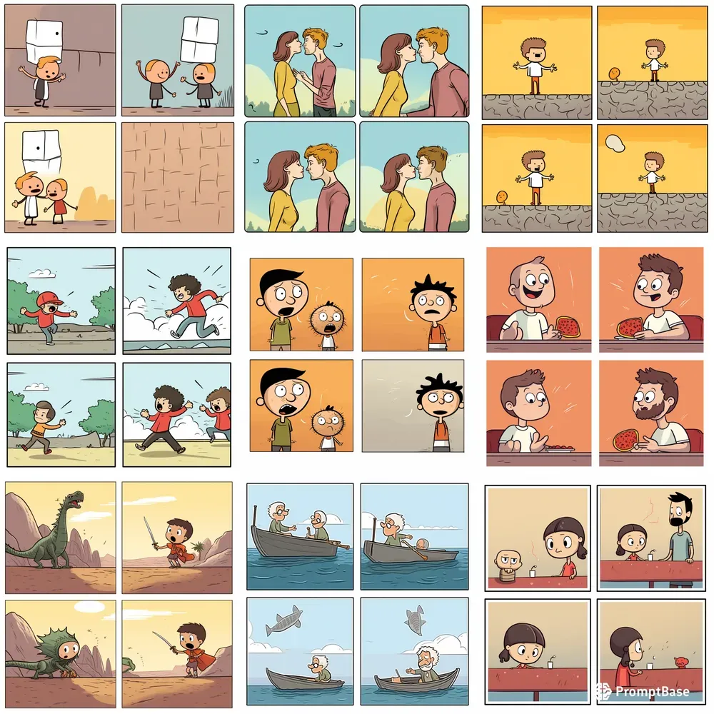 Comics Sequences Midjourney Prompt | PromptBase