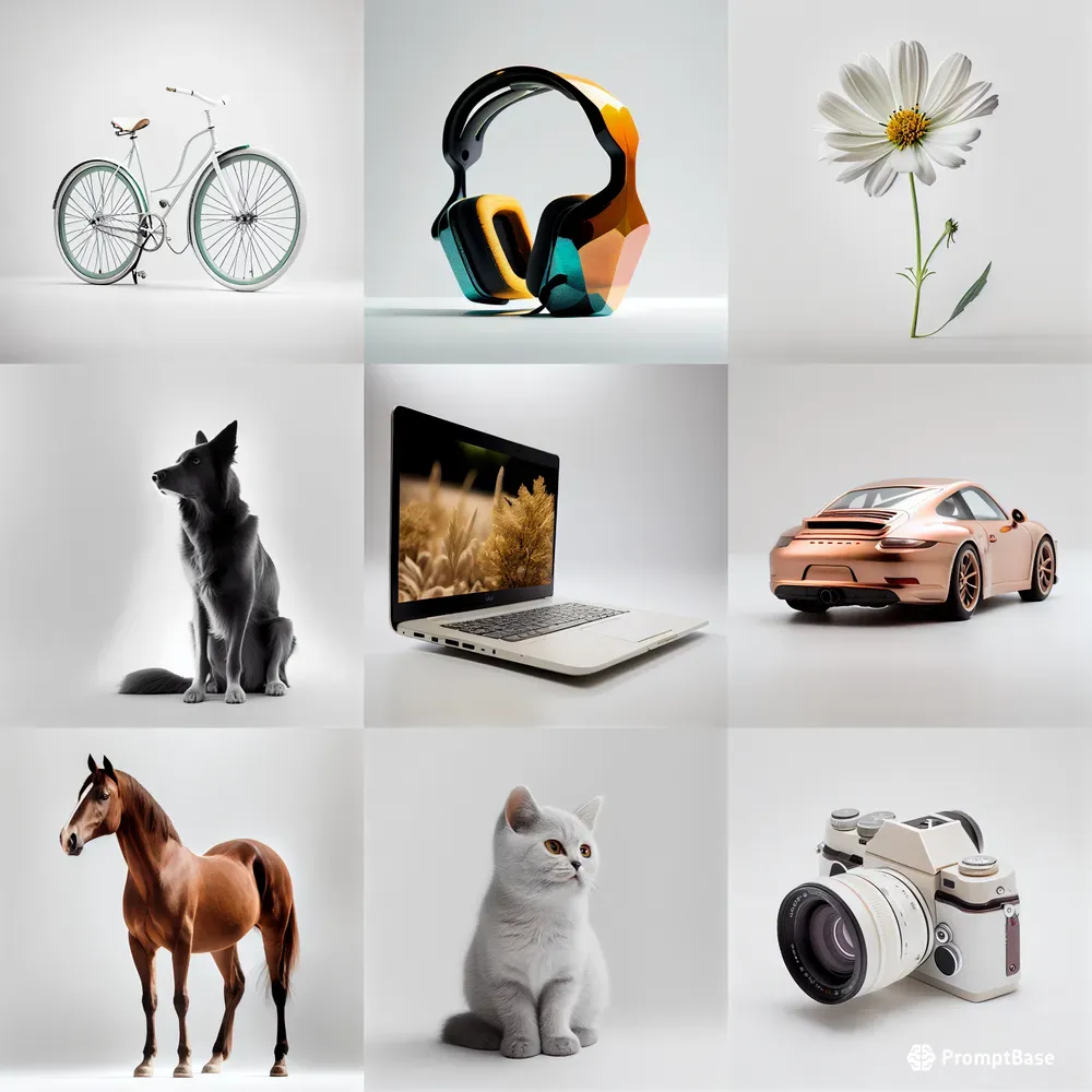 High Quality Objects On White Background Midjourney Prompt | PromptBase