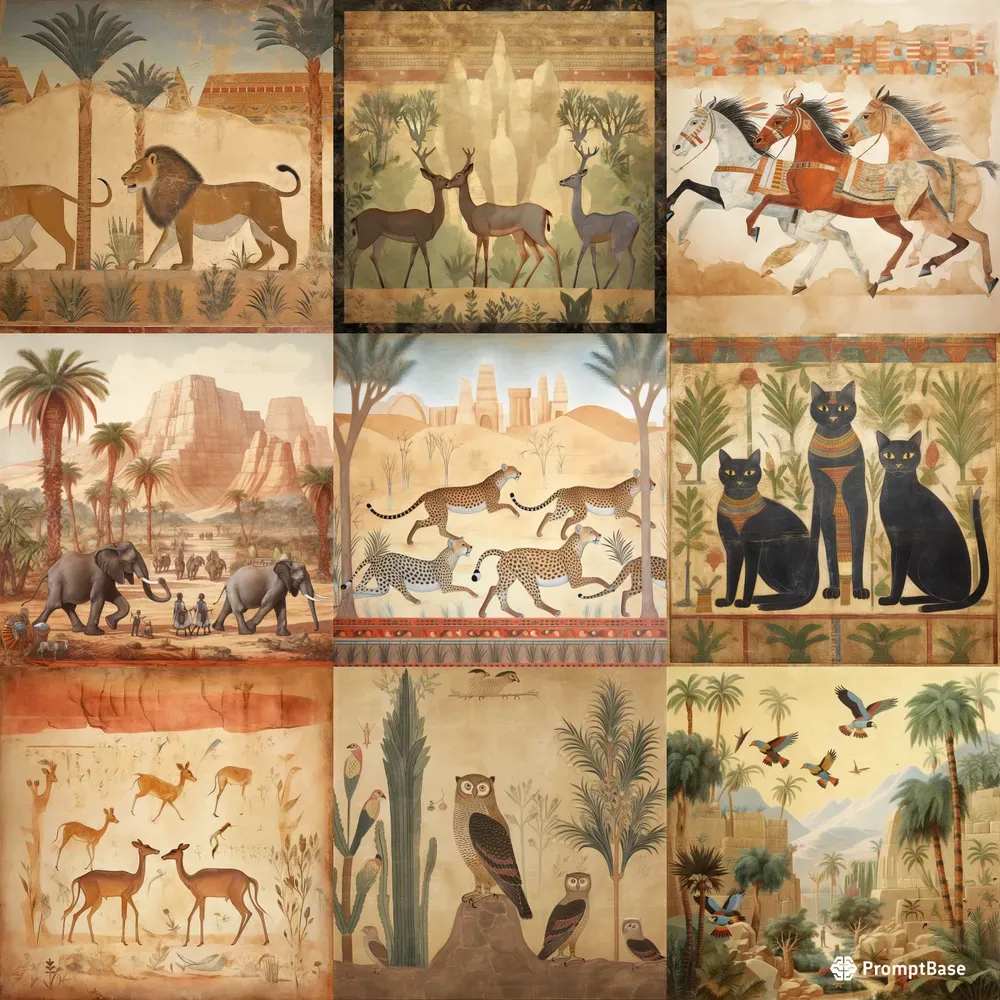 Ancient Egyptian Animals Midjourney Prompt | PromptBase