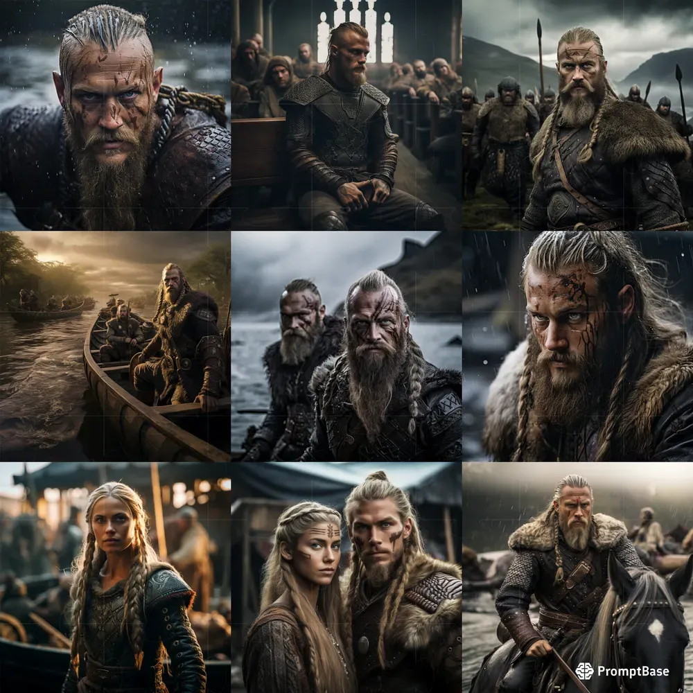 Vikings Cinematic Images Midjourney Prompt | PromptBase