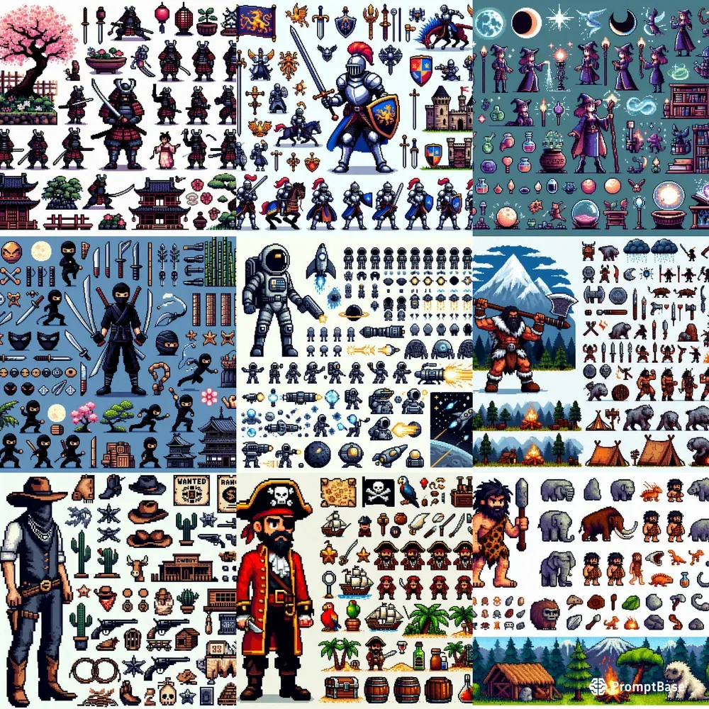 Pixel Art Spritesheets Dall·e Prompt Promptbase