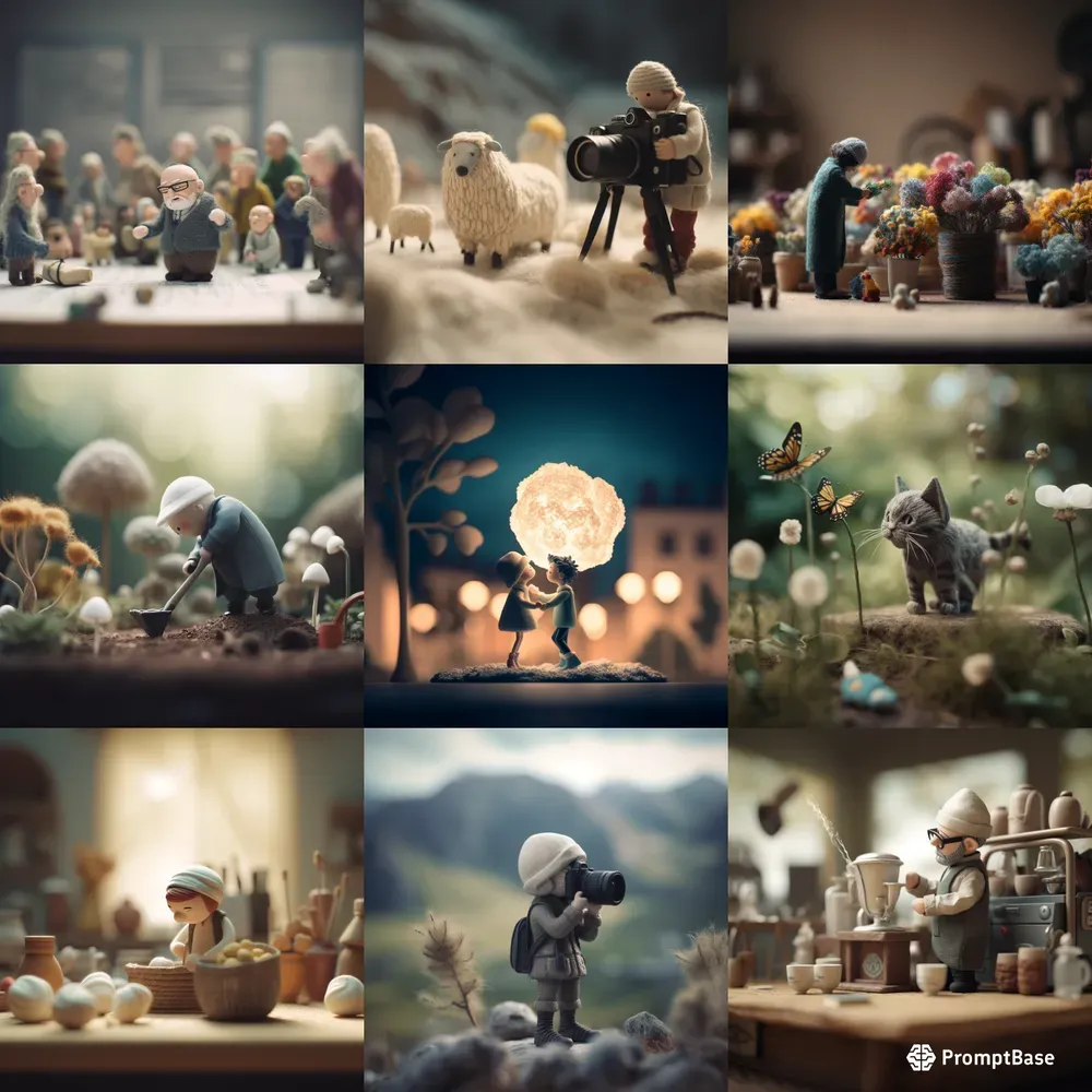 Miniature World Designs In Wool Felt Midjourney Prompt | PromptBase