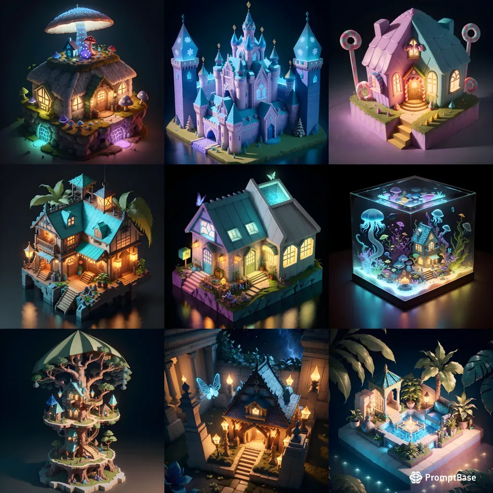 Enchanted Isometric Scenarios Stable Diffusion Prompt | PromptBase