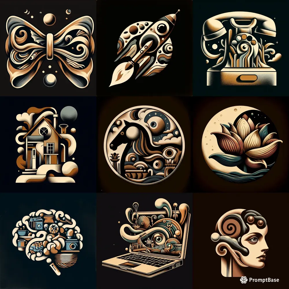 Vintage Surrealist Logos DALL·E Prompt | PromptBase