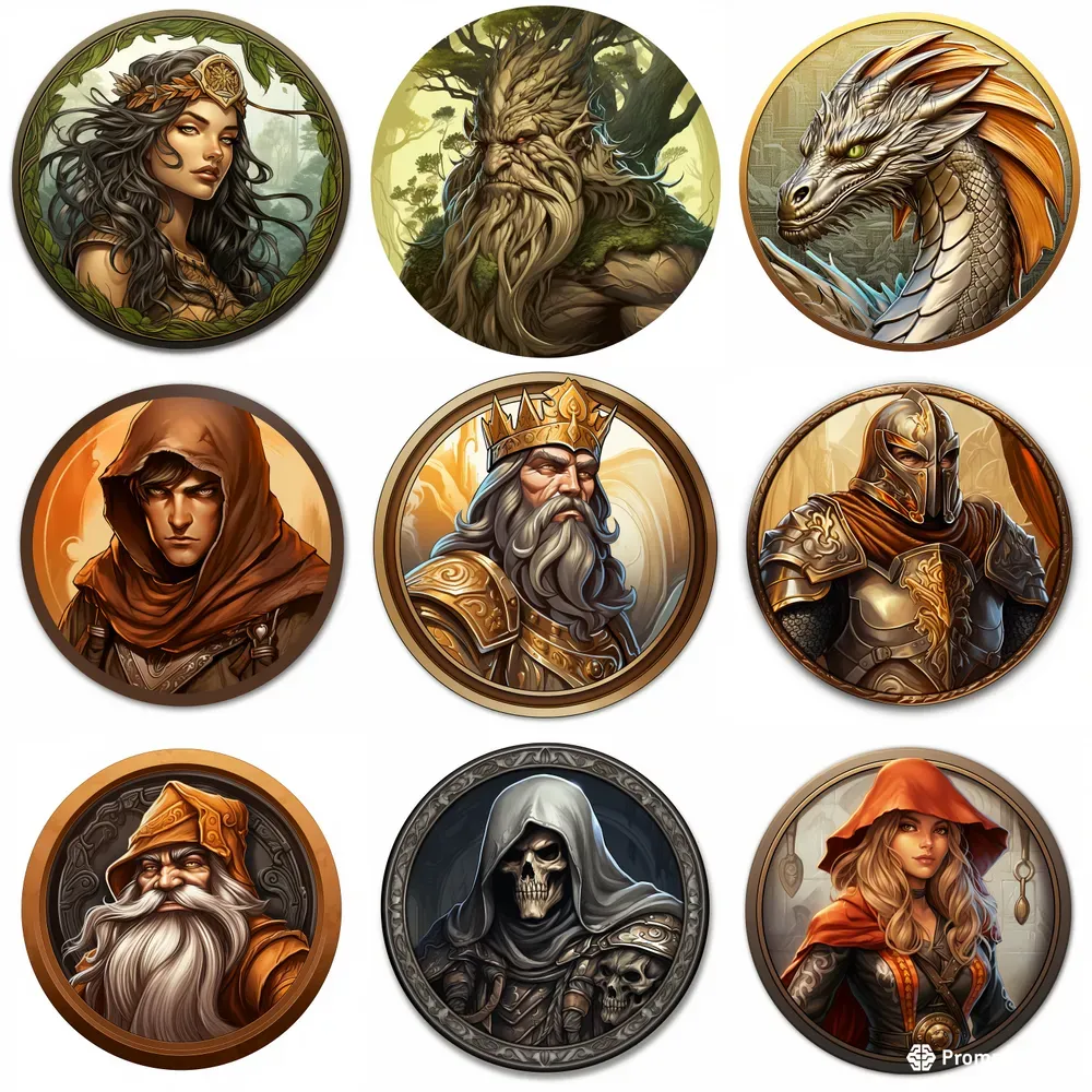 RPG Token Portraits Fantasy Video Games Midjourney Prompt | PromptBase