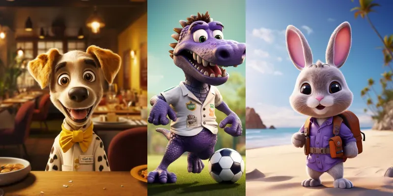 Cartoon Animals In Real Life Situations Prompt | PromptBase