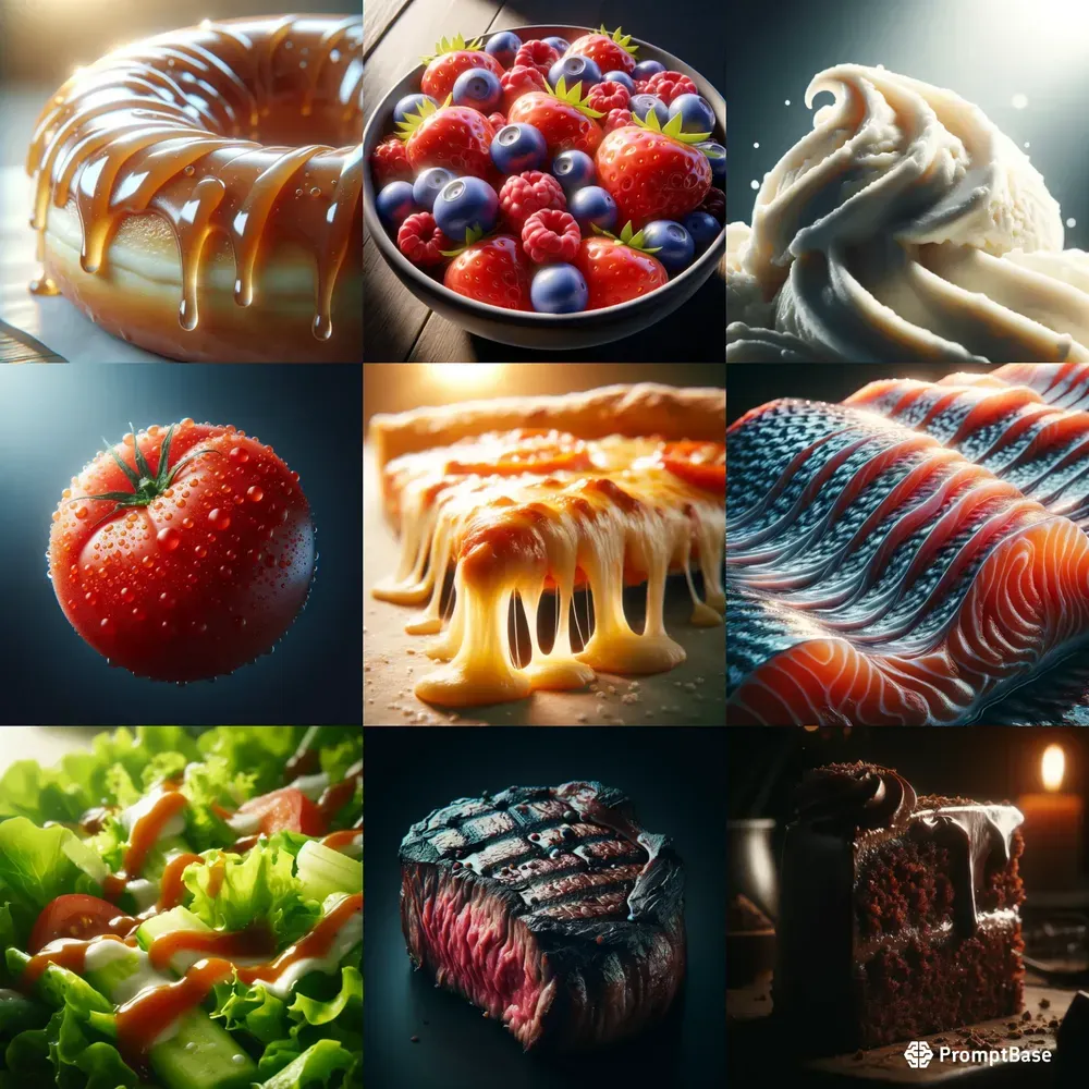 Hyperrealistic Food Photographs DALL·E Prompt | PromptBase