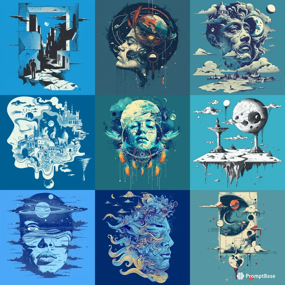 Dali Tshirt Designs Surreal Horizons Midjourney Prompt | PromptBase