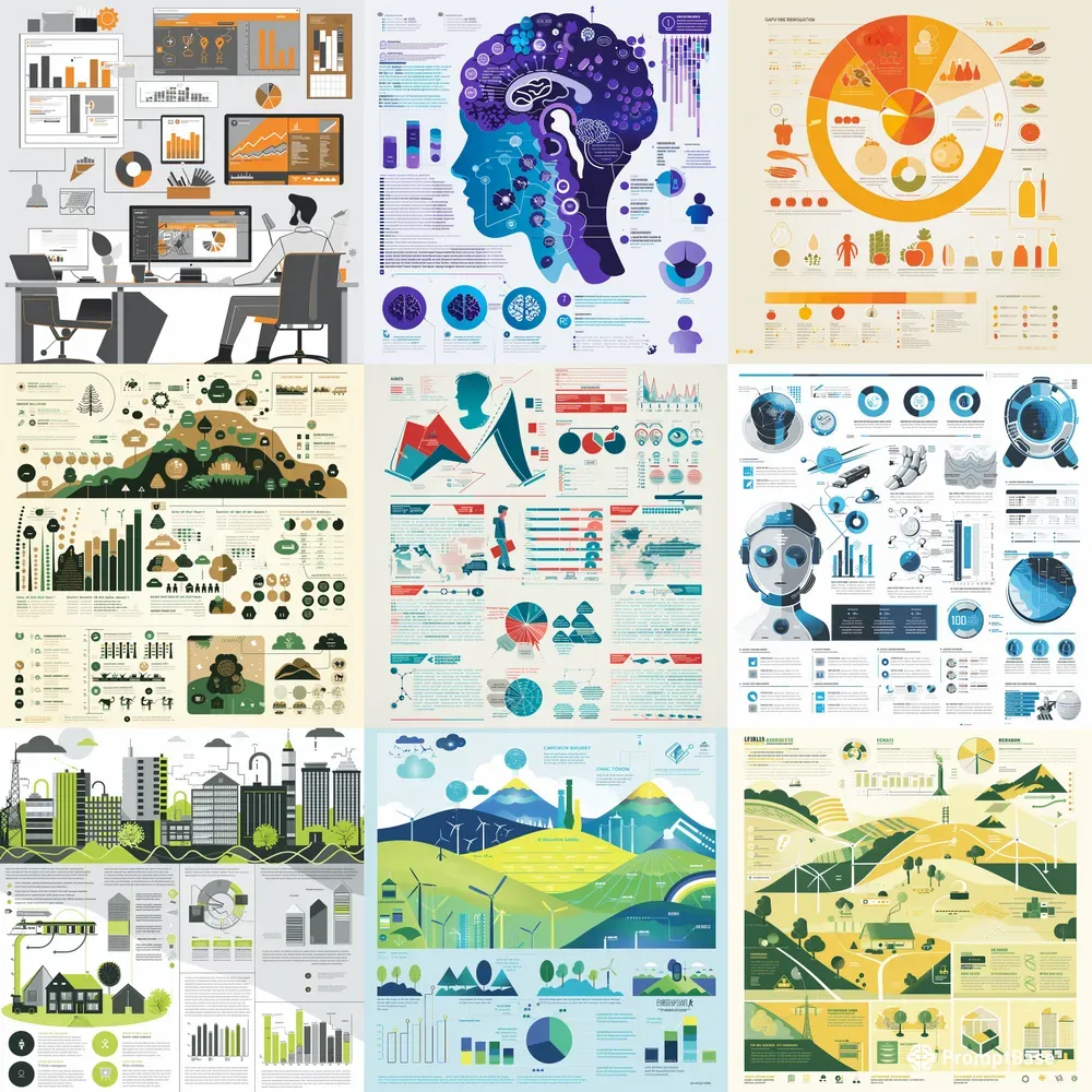 Minimal Infographics Midjourney Prompt | PromptBase