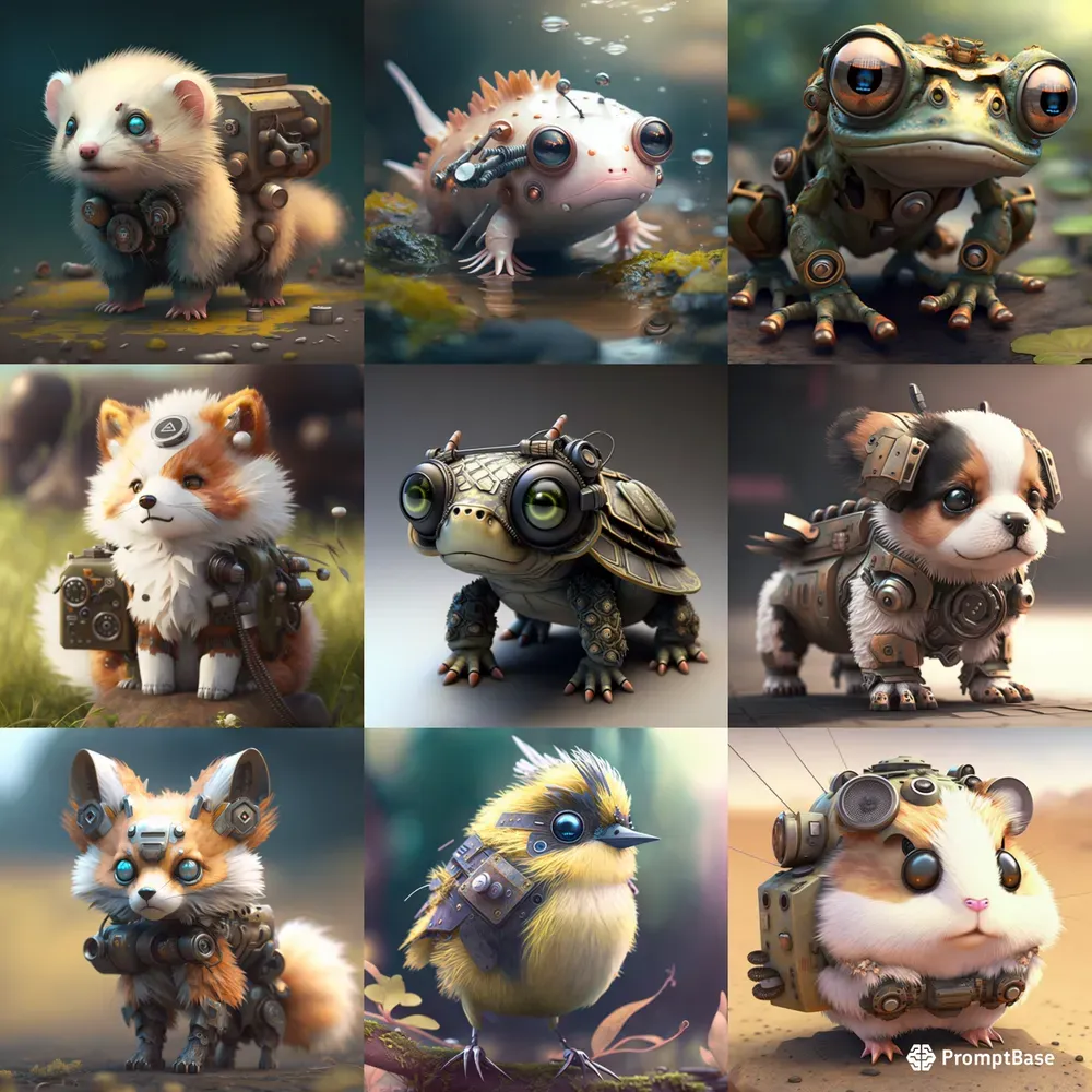 Cute Mech Animals Midjourney Prompt | PromptBase