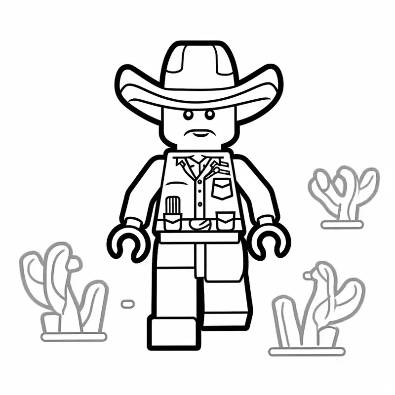Lego Mini Figures Coloring Pages Midjourney Prompt | PromptBase