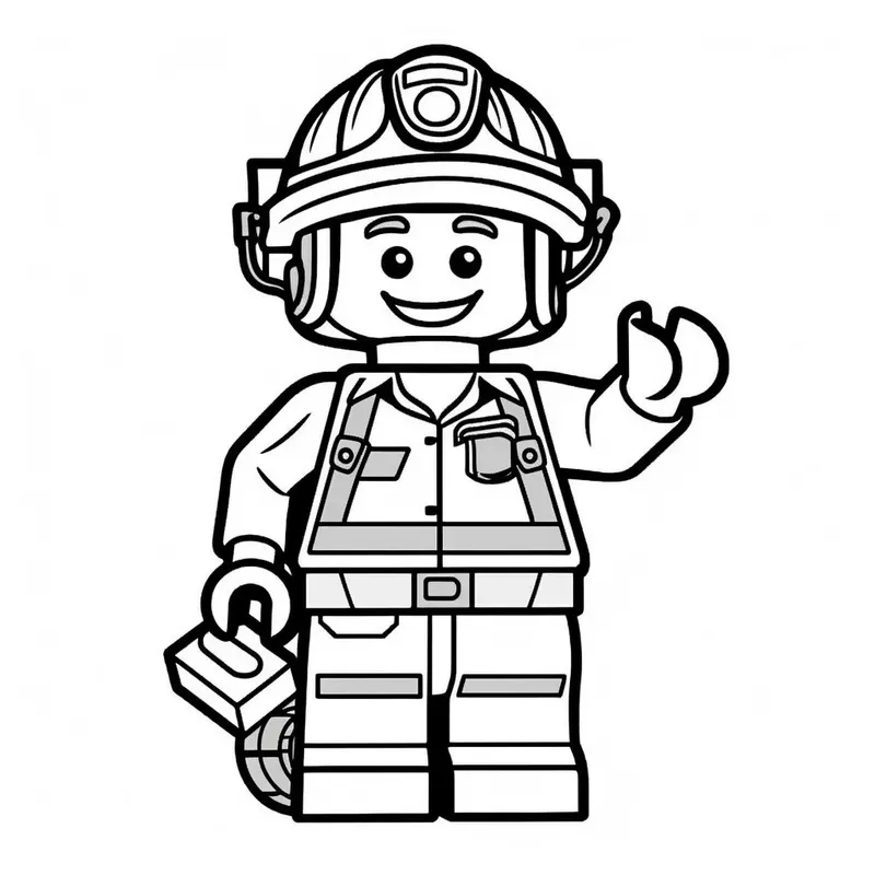 Lego Mini Figures Coloring Pages Midjourney Prompt | PromptBase