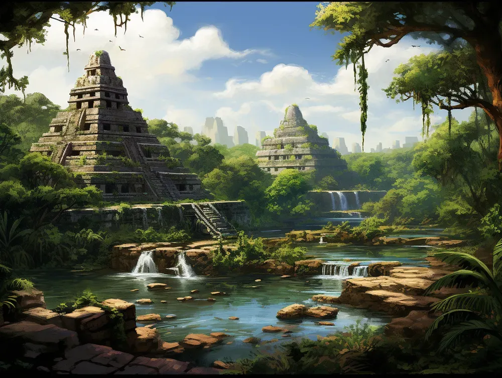 Mystic Maya Cities Of Secrets Midjourney Prompt | PromptBase