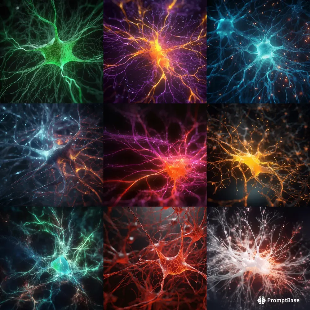 Futuristic Colorful Neural Networks Midjourney Prompt | PromptBase