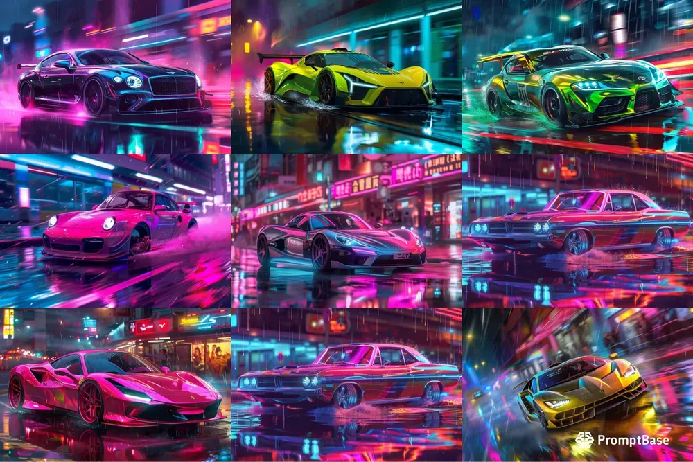 Racing Car Painting Wallpapers Midjourney Prompt | PromptBase