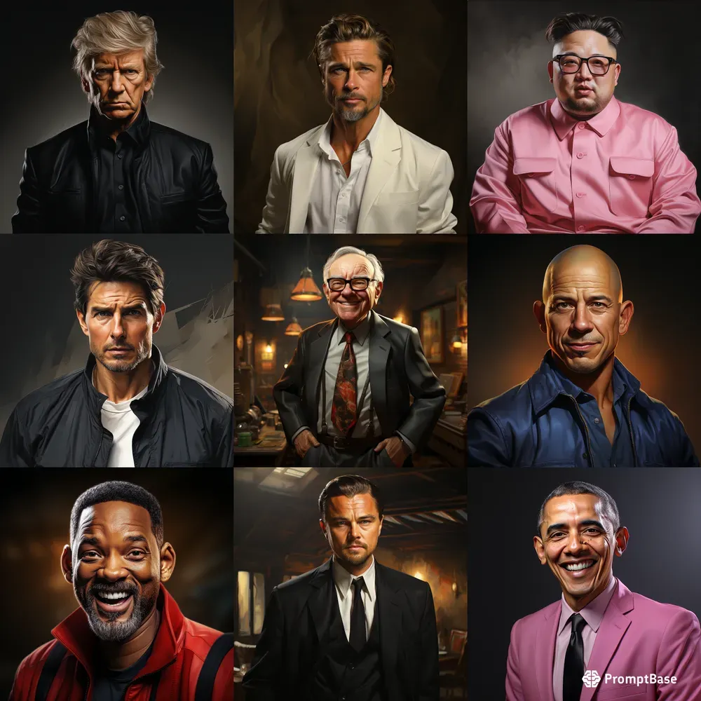 Famous Persons Portraits Midjourney Prompt | PromptBase