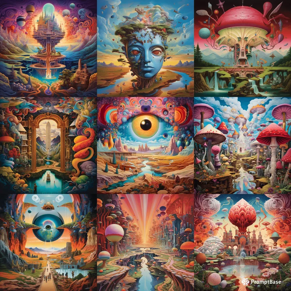 Surrealism Universe Art Midjourney Prompt | PromptBase