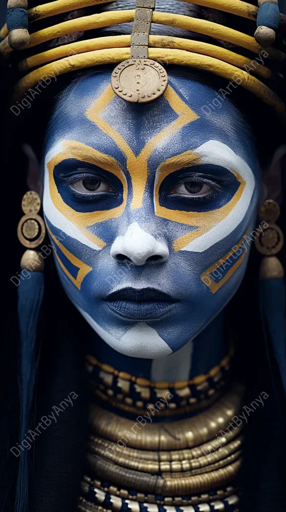 Elegant Cultural Face Paintings Of Women Midjourney Prompt | PromptBase