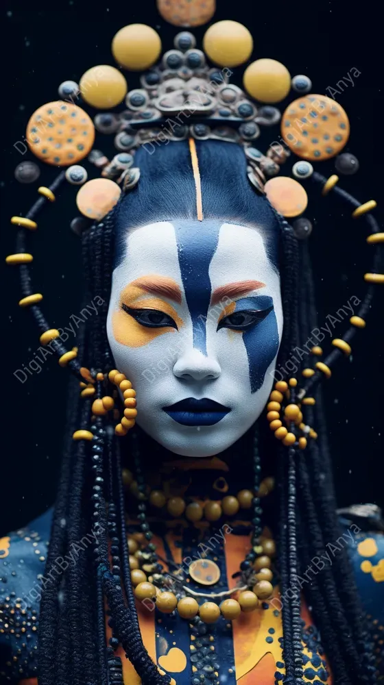 Elegant Cultural Face Paintings Of Women Midjourney Prompt | PromptBase