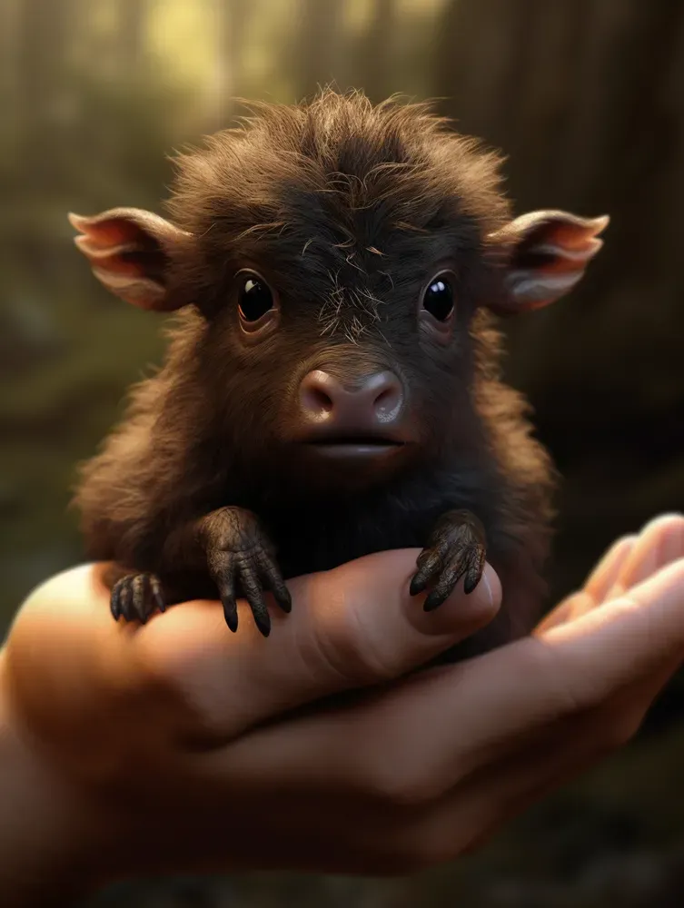 Cute Realistic Baby Animals In Hands Midjourney Prompt | PromptBase