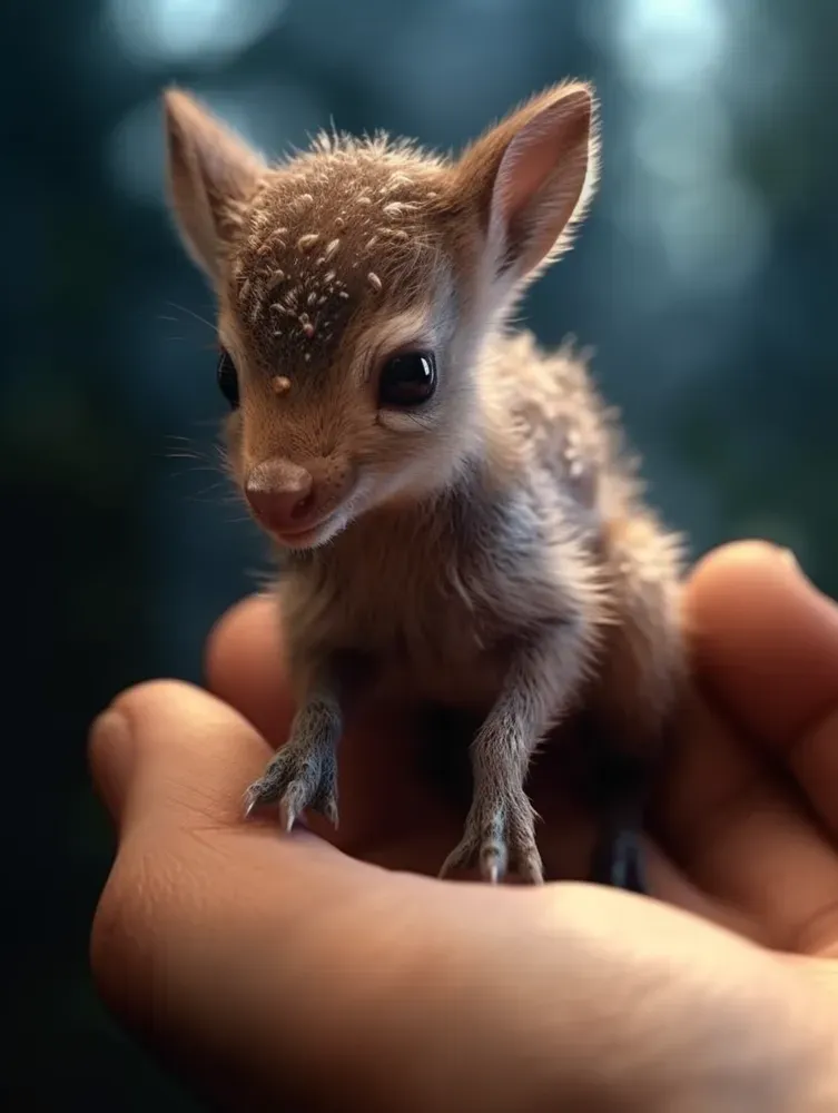 Cute Realistic Baby Animals In Hands Midjourney Prompt | PromptBase