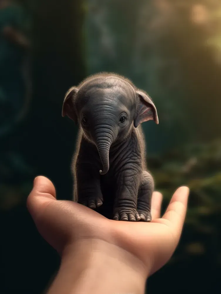 Cute Realistic Baby Animals In Hands Midjourney Prompt | PromptBase