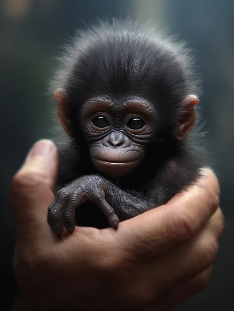 Cute Realistic Baby Animals In Hands Midjourney Prompt | PromptBase