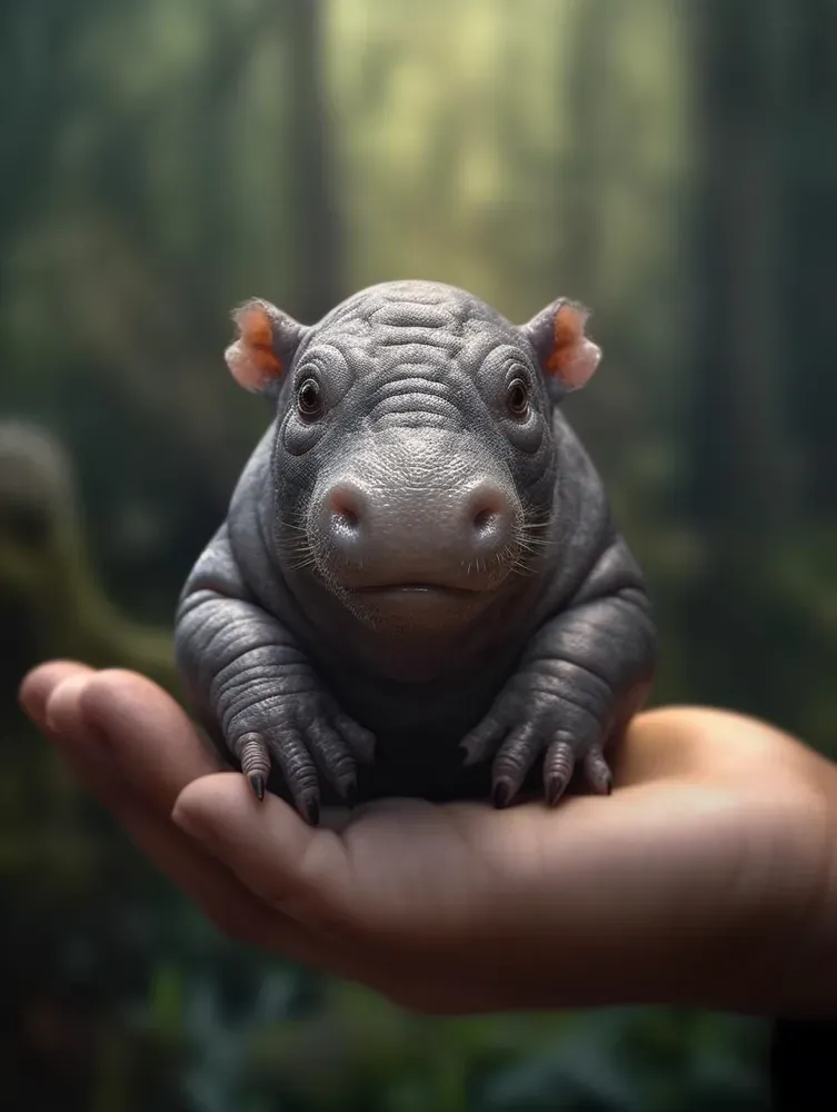 Cute Realistic Baby Animals In Hands Midjourney Prompt | PromptBase