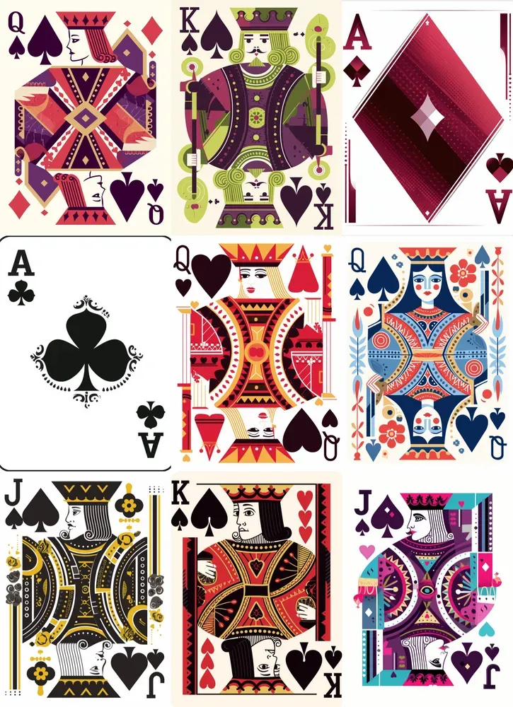 Retro Simple Playing Card Games Midjourney Prompt | PromptBase
