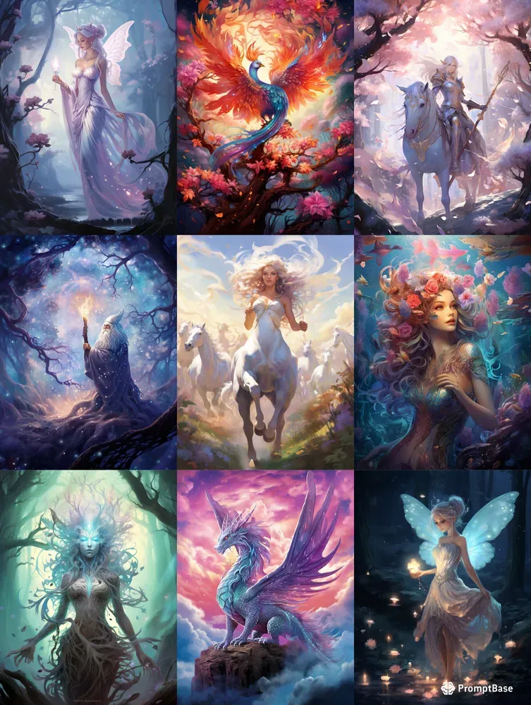 Mystical Realms High Fantasy Art Midjourney Prompt | PromptBase