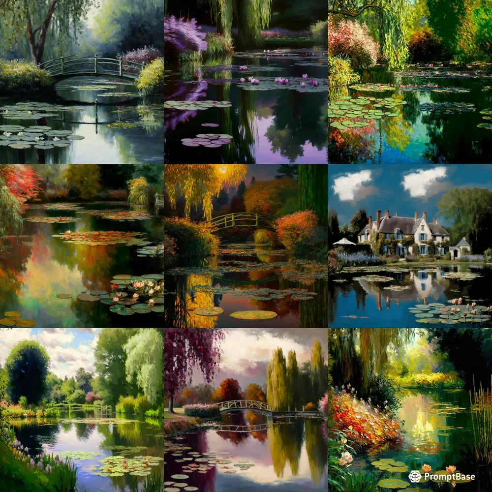 For Realistic Monet Paints Midjourney Prompt | PromptBase