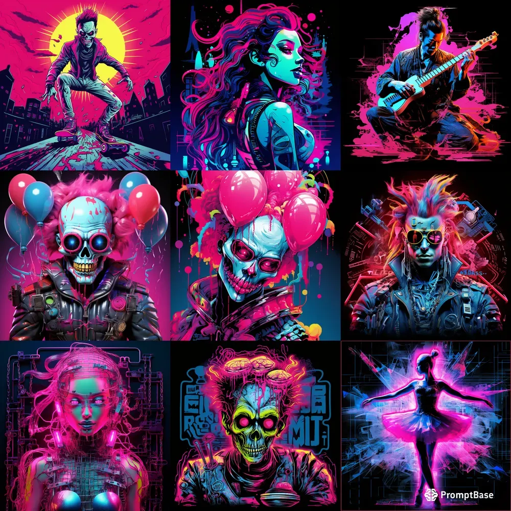 Neon Funky Punk Posters Midjourney Prompt | PromptBase