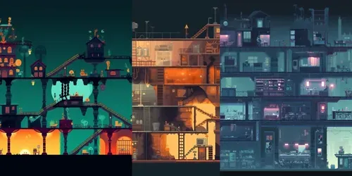 Platform Game Level Designs Midjourney Prompt | PromptBase