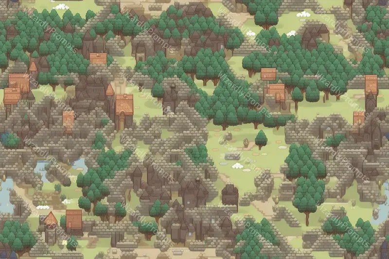 Tiled RPG Pixel Maps Midjourney Prompt | PromptBase
