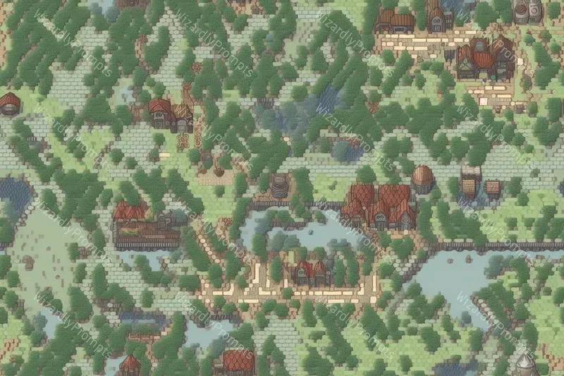 Tiled RPG Pixel Maps Midjourney Prompt | PromptBase