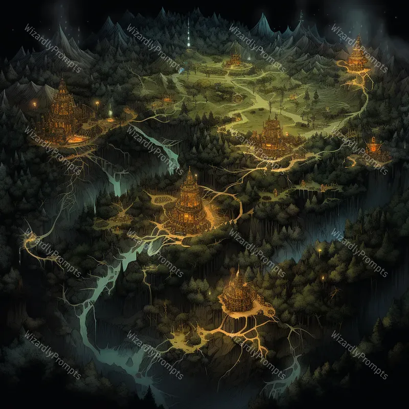 Fantasy Themed Map Illustrations Midjourney Prompt | PromptBase