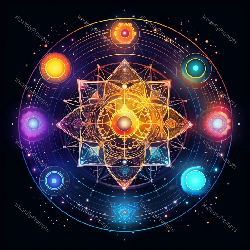 Cosmic Geometry Designs Midjourney Prompt | PromptBase