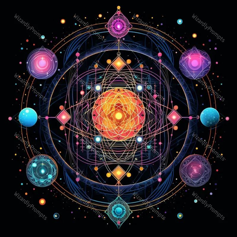 Cosmic Geometry Designs Midjourney Prompt | PromptBase