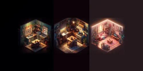 Isometric Video Game Dungeon Rooms Midjourney Prompt | PromptBase