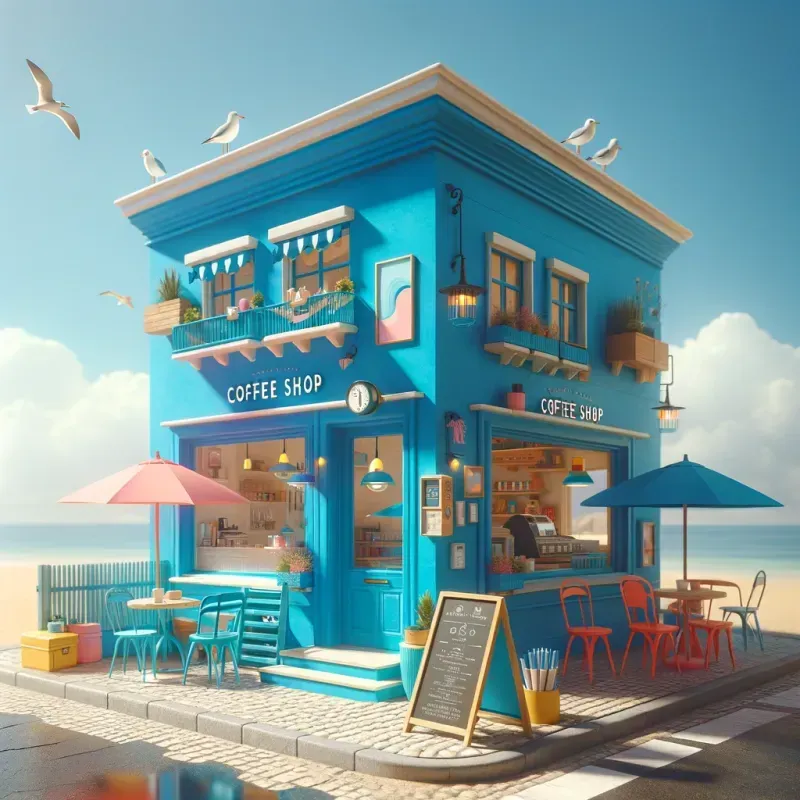 Bright Summer Coffee Shop DALL·E Prompt | PromptBase